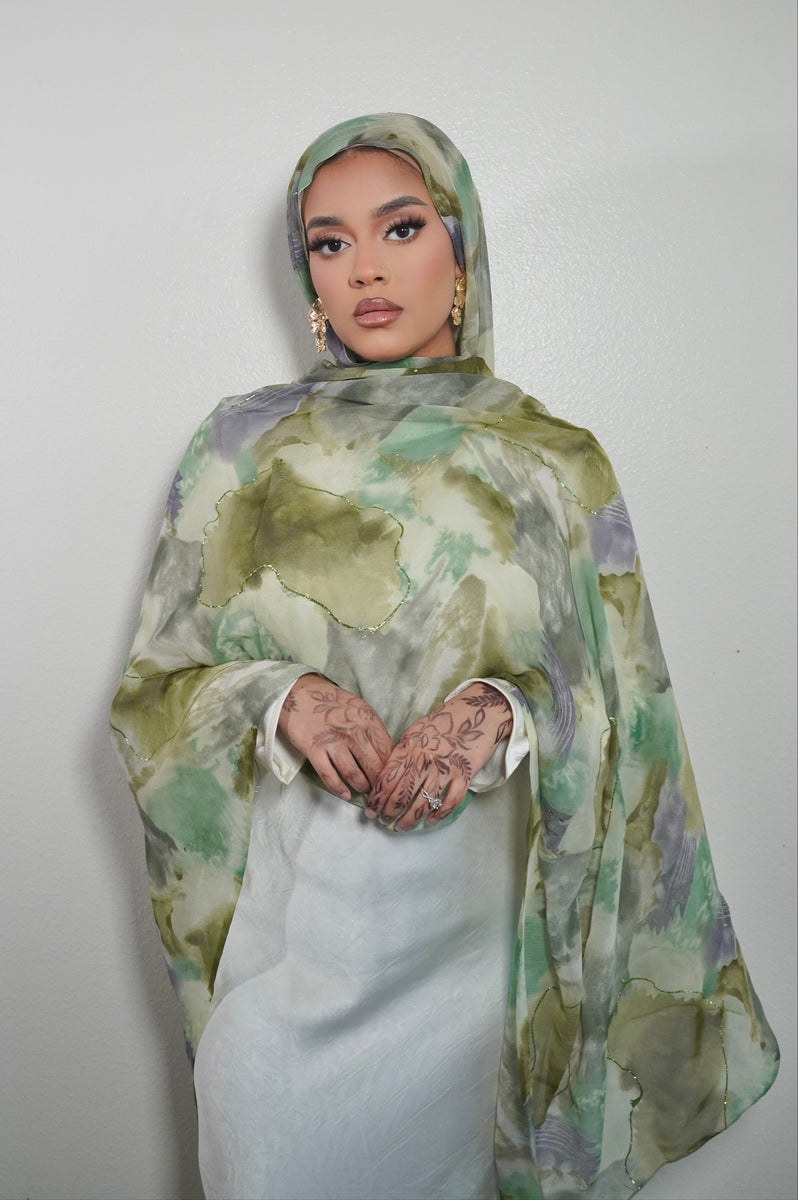 Print Hijabs | Water Color Hijabs | Zemira – Dirham Collection