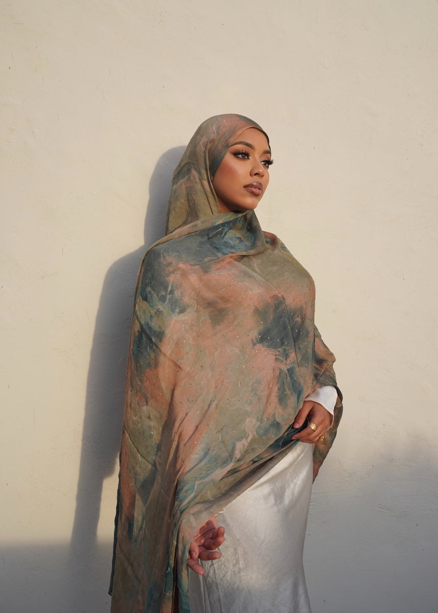 Print Hijabs | Water Color Hijabs | Sylia – Dirham Collection