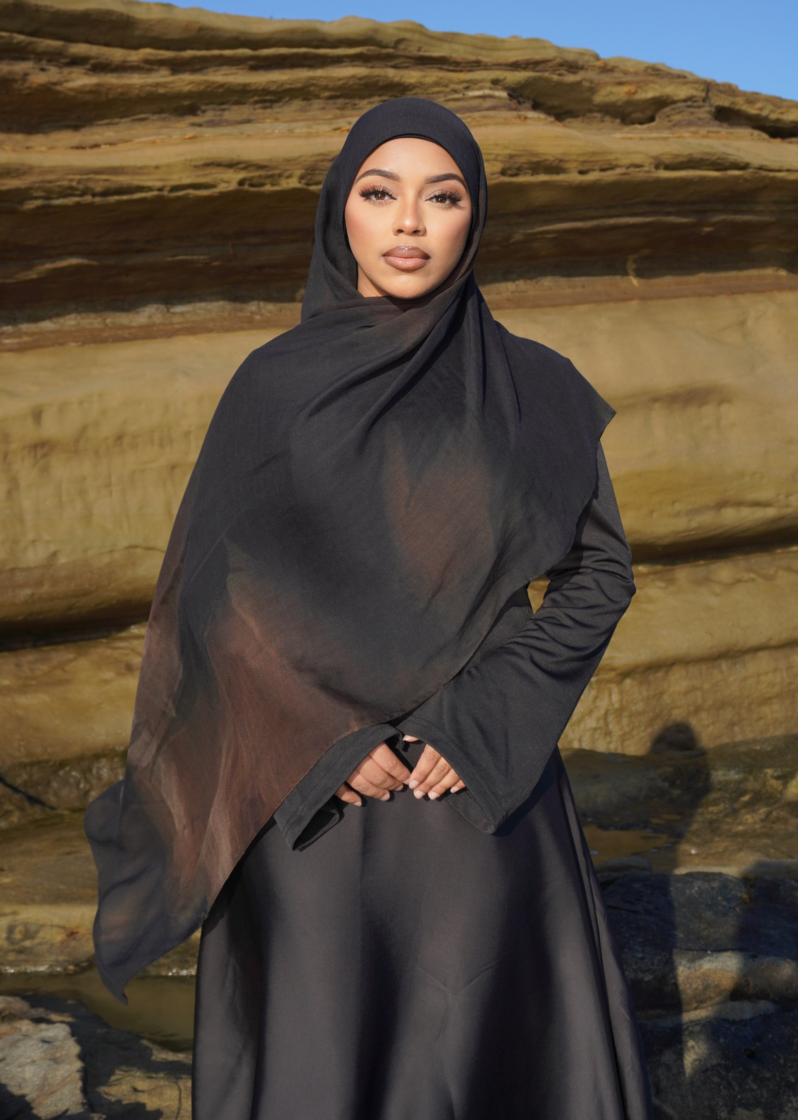 Printed Modal Hijab -Rosé de Noir – Dirham Collection